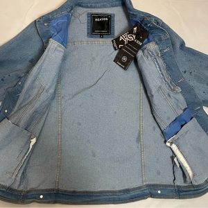 Reason | Jackets & Coats | Nwt New Reason Paint Splatter Denim Jacket ...